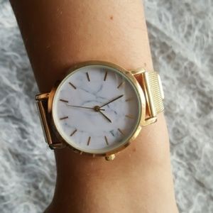 Accessories | Gold Marble Face Watch | Poshmark